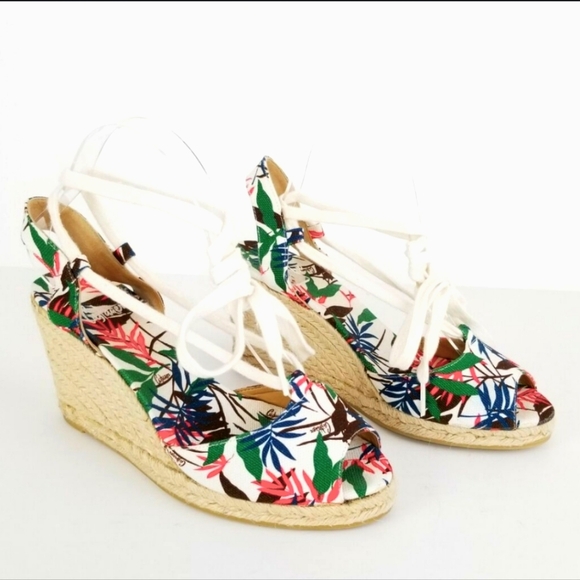 Castaner | Shoes | Castaner Tropical Print Wedge Espadrille Sandals ...